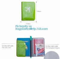 China Custom PVC Passport Holder Cover with Card Slot Durable 0.3mm Thick Travel Document Organizer for sale