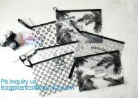 China Custom PVC Swimwear Packaging Bag with Slider Zipper Clear Glitter Pouch 0.2mm Thickness for sale