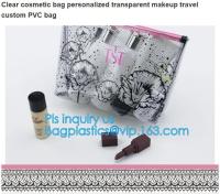China Custom PVC Zipper Cosmetic Bag with Slider Lock Clear Vinyl Pouch for Travel 5000pcs MOQ for sale