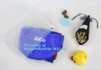 China Transparent PVC Slider Zipper Lock Bag with Pink Zipper for Cosmetics Packaging 10x15cm for sale