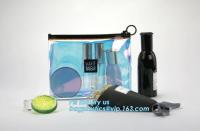 China Standup PVC Cosmetic Bag with Slider Zipper Transparent Waterproof 200mm for sale