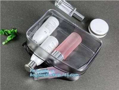 China Clear Transparent PVC Cosmetic Bag with Heat Seal Closure 25s Custom Travel Makeup Bag for sale