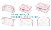 China PVC Vinyl Travel Toiletry Bag Cosmetic Makeup Organizer with Zipper Closure 10x8 Inch for sale