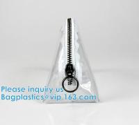 China Clear PVC Slider Zipper Pouch 200x60x155mm EVA Swimwear Packaging Bikini Storage Bag for sale