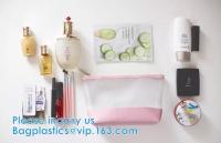 China Biodegradable PVC Cosmetic Bag Transparent Clear Zipper Tote 23x15cm Custom Logo for sale