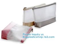 China Biodegradable PVC Cosmetic Bag Transparent Clear Zipper Tote 23x15cm Custom Logo for sale