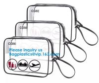 China Clear PVC Travel Cosmetic Bag Set 3pcs Waterproof Toiletry Organizer 23x17x11cm for sale
