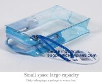 China Clear PVC Cosmetic Bag 23x13x6.5cm Resealable Slider Zip Travel Toiletry Organizer for sale