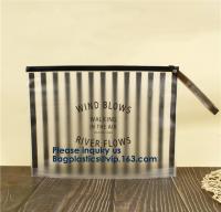 China Custom Printed Waterproof Frosted PVC Zipper Bags 2.5 Mil LDPE Transparent Zip Lock Cloth Bag Wholesale for sale