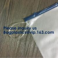 China Custom Clear PVC Slider Zipper Cosmetic Bag 0.3mm Thickness with 3 Zipper for Pencil Stationery Gifts for sale