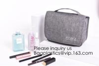 China Ecofriendly Washed Kraft Paper Travel Cosmetic Bag 14x8.5x7cm Custom Logo Promotional Gift for sale