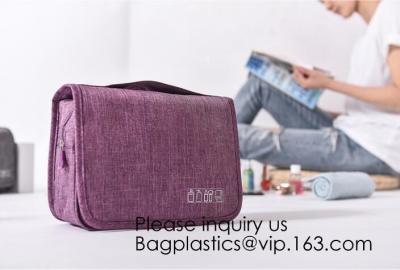 China Custom Waterproof Canvas Travel Makeup Organizer Cosmetic Bag 10.3x3.6x9 Inches for sale