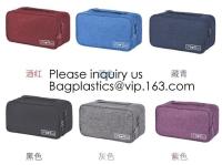 China Custom Cotton Canvas Cosmetic Makeup Bag 27x18x5cm OEM Logo Travel Organizer for sale