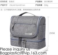 China Customizable Waterproof Travel Cosmetic Bag 21x16x8cm Nylon Makeup Pouch with Hook for sale