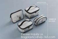 China Eco Friendly PVC Zipper Cosmetic Pouch Clear Toiletry Bag 20cmx6cmx16cm Custom Logo for sale