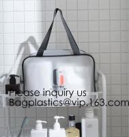 China Clear PVC Travel Cosmetic Bag Set 4 Sizes Waterproof Makeup Pouch Custom Logo for sale