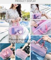 China Transparent PVC Cosmetic Travel Bag 17x6x12cm Waterproof Makeup Pouch for Toiletries for sale