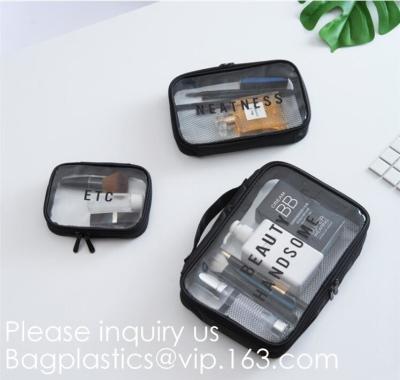 China Transparent PVC Cosmetic Bag Large Capacity 14x20x5cm Travel Toiletry Pouch Clear Makeup Organizer for sale
