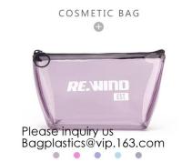 China Transparent PVC Cosmetic Bag Waterproof Travel Makeup Pouch with Handle 20x14x12cm for sale