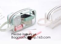 China Clear Transparent PVC Cosmetic Bag 6x4.5x1.5 Inch Travel Toiletry Zip Pouch for sale