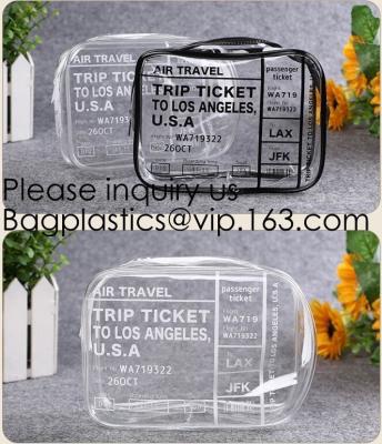 China Transparent PVC Cosmetic Bag Travel Makeup Pouch with Zipper 30.5x30.5x15.2cm for sale