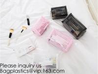 China Custom PVC Transparent Cosmetic Bag with Zipper 17x11x10.5cm for Travel Makeup Organizer for sale