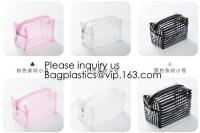 China Custom PVC Transparent Cosmetic Bag with Zipper 17x11x10.5cm for Travel Makeup Organizer for sale