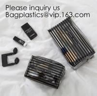 China Clear PVC Zipper Pouch with Strap Makeup Bag 20x14x12cm Custom Logo Travel Cosmetic Organizer for sale