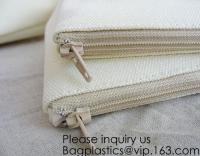 China Custom Canvas Makeup Bag Cosmetic Organizer 22.5x5x15 cm Natural Cotton Travel Pouch for sale