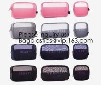 China Custom Nylon Mesh Travel Toiletry Pouch 20x15cm Water Repellent Cosmetic Organizer Bag for sale