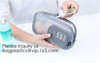 China Custom Zipper Portable Clear PVC Mesh Cosmetic Bag 22x14x7cm for Travel and Storage for sale