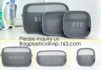 China Custom Zipper Portable Clear PVC Mesh Cosmetic Bag 22x14x7cm for Travel and Storage for sale