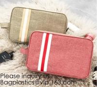 China Custom Canvas Polyester Travel Toiletry Bag Cosmetic Organizer 26x15x10cm for sale