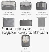 China Custom Logo 4pcs Packing Cubes Set Compression Travel Cubes Laundry Pouch 24x10x14cm Canvas for sale