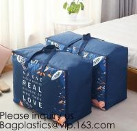 China Custom Polyester Quilt Storage Box with Zipper 63x48x32cm Foldable Dustproof Bag for sale