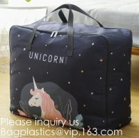 China 100% Polyester Quilt Storage Bag with Zipper 63x48x32cm Foldable Travel Bag for Clothes for sale