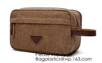 China Custom Canvas Cosmetic Makeup Bag 25x7x17cm Travel Pouch Organizer Eco Friendly for sale