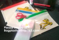 China Custom PVC Metal Slider Zipper Bag A4 Size 0.20mm Thickness Reusable Document File Pouch for sale