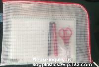 China Custom PVC Zipper Document File Bag A4 Size Waterproof Mesh Office Storage B5 for sale
