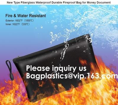 China Double Layer Fireproof Document Bag 10.6x6.7x0.8 Inch Heat Protection Money Pouch for sale