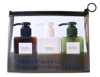 China Custom Transparent EVA Cosmetic Bag with Double Zip Design 16.5x4x15.5cm for sale