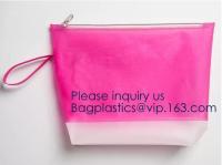 China Custom PVC Cosmetic Bag 24x16cm Holographic Makeup Travel Case with Zipper for sale
