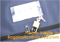 China Portable Bank Security Deposit Bag 11x15 Inch Zipper Leather with Name Card Pocket Custom Colors for sale