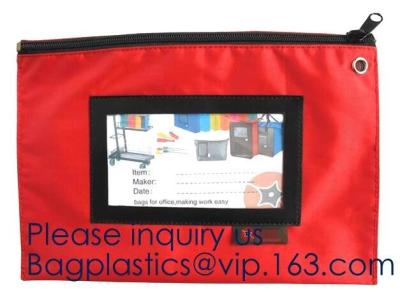 China Custom Promotional Nylon Zipper Coin Bank Deposit Bag 11x5.5 Inches Secure Money Pouch for sale