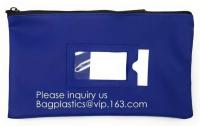 China Custom Logo Security Money Bag Utility Bank Deposit Bag 8.7x6 Inches Polyester Zipper for sale