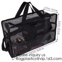 China Eco-Friendly Nylon Mesh Cosmetic Bag 38x35cm Customizable PVC Mesh Makeup Pouch for sale