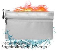 China Silicone Coated Fire Resistant Envelope bag Fireproof Money Document Bag,Fireproof Bag Fire Proof and Water Resistant Do for sale