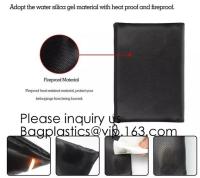China Fireproof Document Bag Silicone Coated Fiberglass 16x12x3 Inches Fire Resistant Money Safe Storage for sale