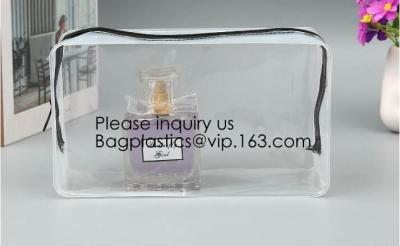China Clear PVC Toiletry Bag Compression Packing Cube 20x6x16cm Transparent Cosmetic Travel Organizer for sale