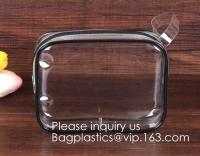 China Clear PVC Zippered Toiletry Carry Pouch 5 Pack Portable Cosmetic Makeup Bag for Travel TSA Approved 0.4mm Thick for sale